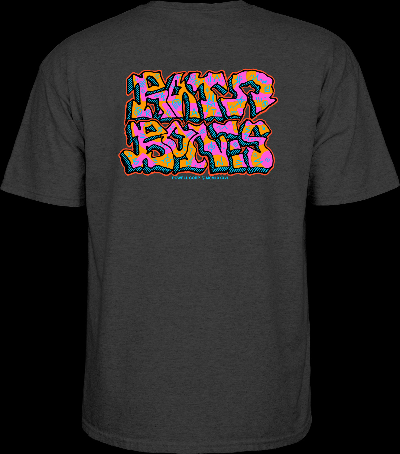 Powell Peralta Rat Bones Graffiti T-Shirt Charcoal Heather Photo #2 ...