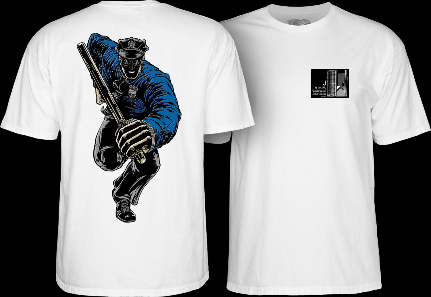 Powell Peralta Chris Senn Police T-Shirt White Photo #3 - Photo Gallery ...