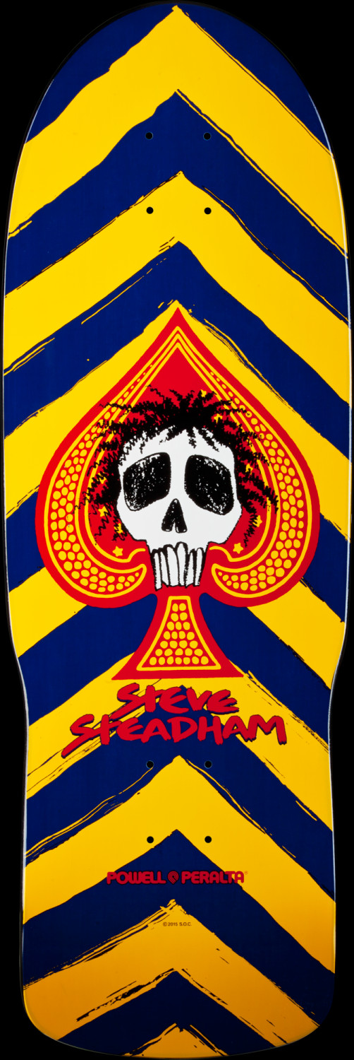 Powell Peralta Steve Steadham Skull and Spade Blue/Yellow Skateboard ...