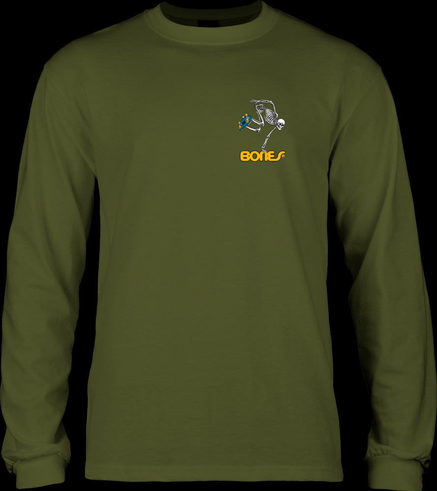 Powell Peralta Skateboarding Skeleton YOUTH L/S - Military Green Photo ...